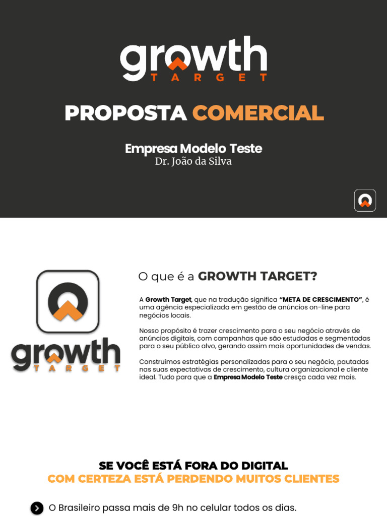 Proposta Comercial Growth Target | PDF | Publicidade | Investimentos