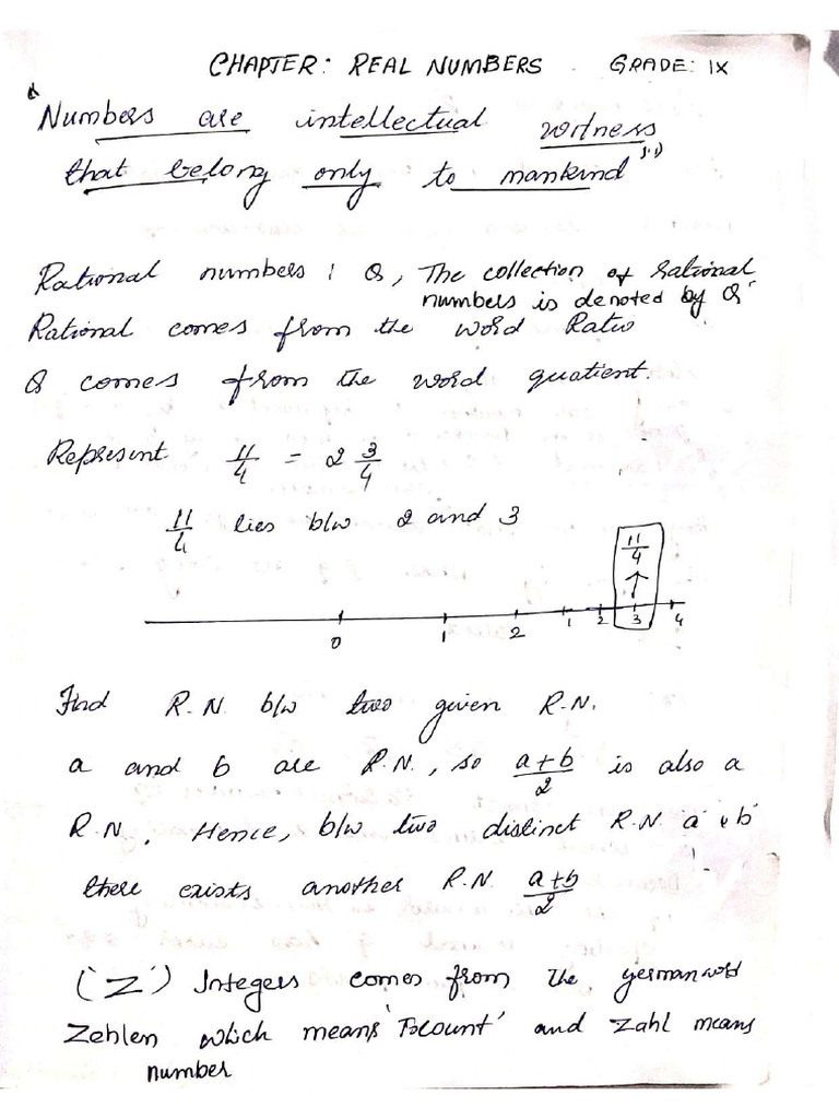 Real Numbers Notes - Compressed | PDF