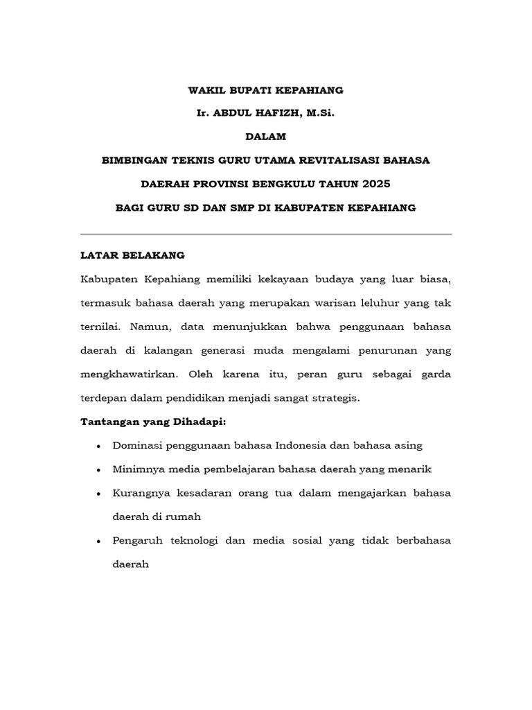 Materi Wabup Narasumber | PDF