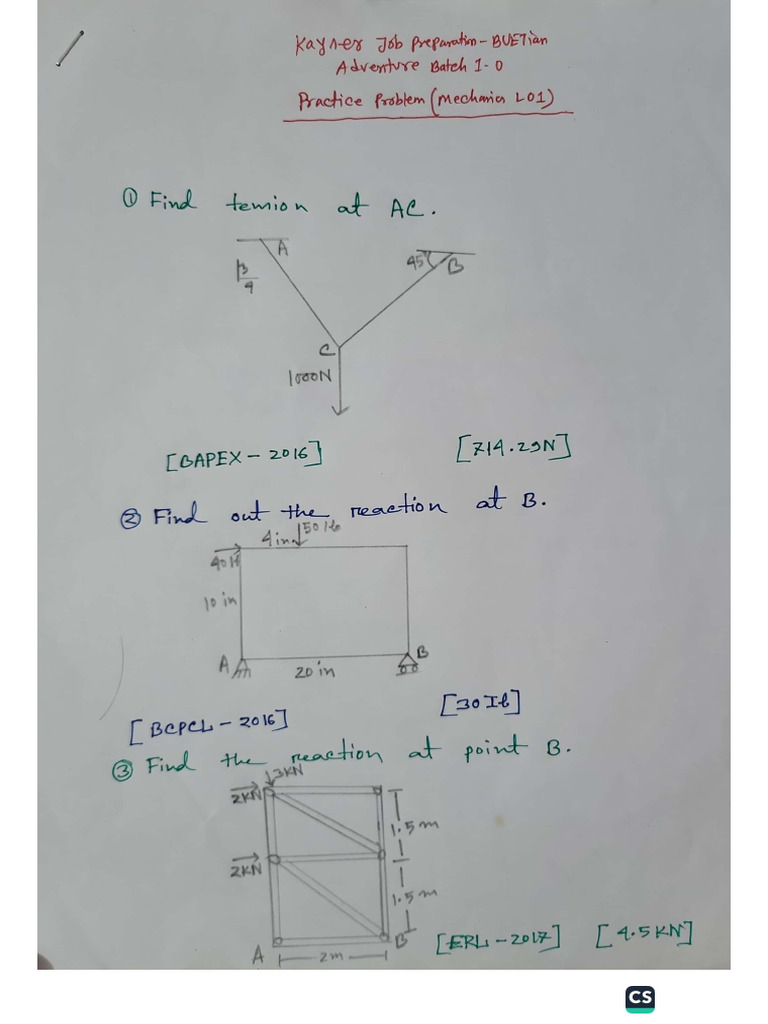 Practice 05 (Mechanics L01) | PDF