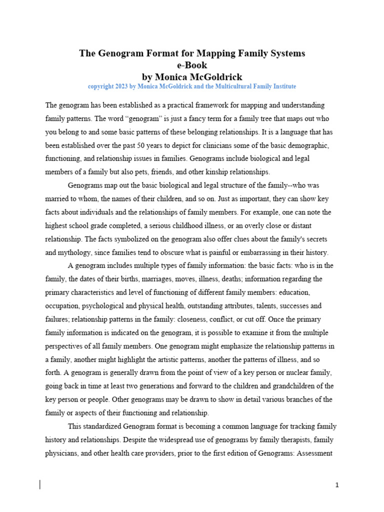 Emotionally Healthy Genogram Guide | PDF | Family | Family Therapy