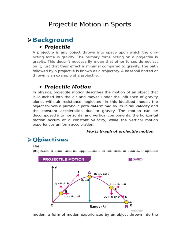Projectile Motion in Sports | PDF