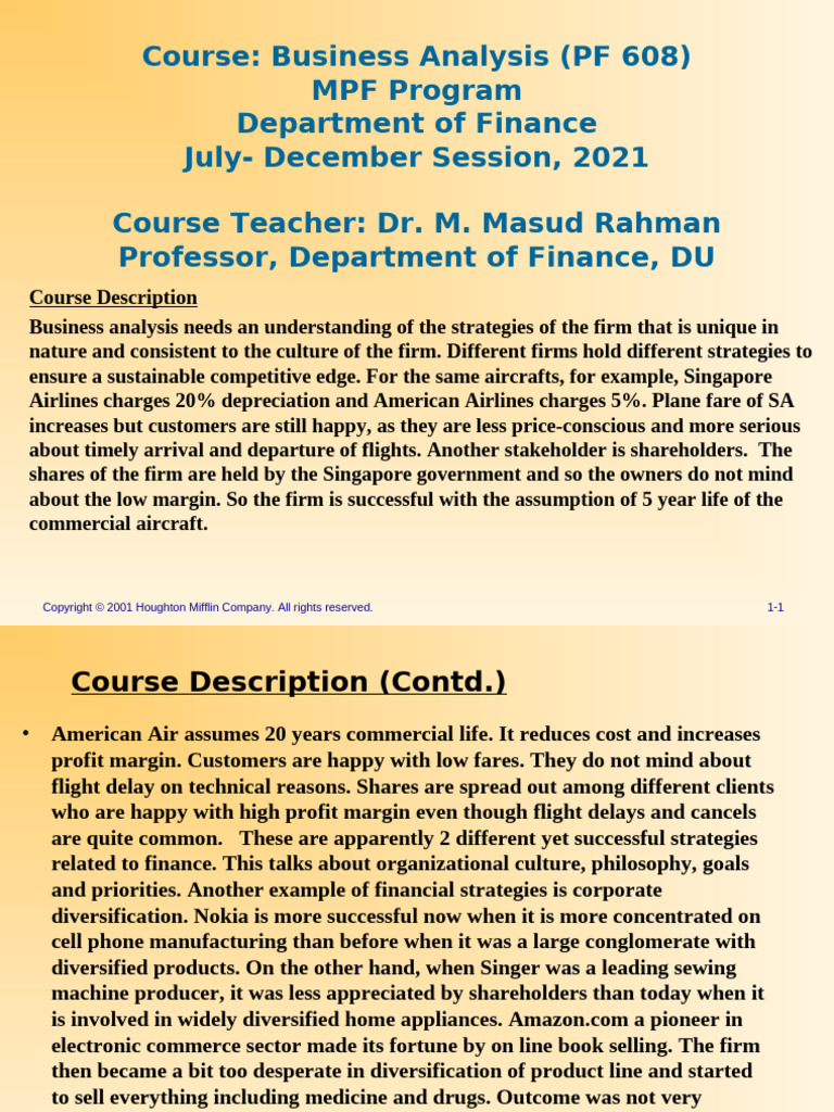 Business Analysis Course Overview | PDF | Swot Analysis | Business Model