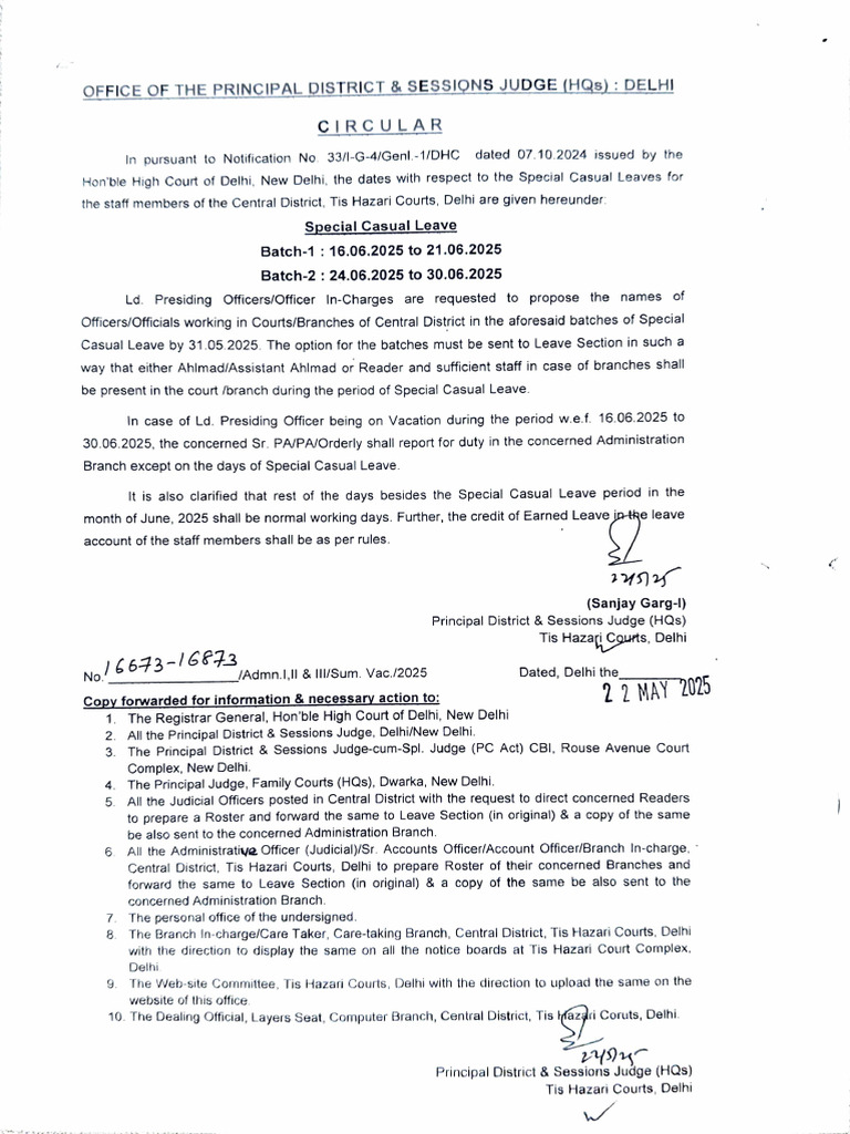 Circular For Summer Vacation | PDF