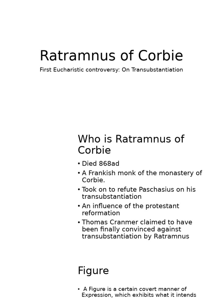 Ratramnus On The Eucharist | PDF | Eucharist | Theology