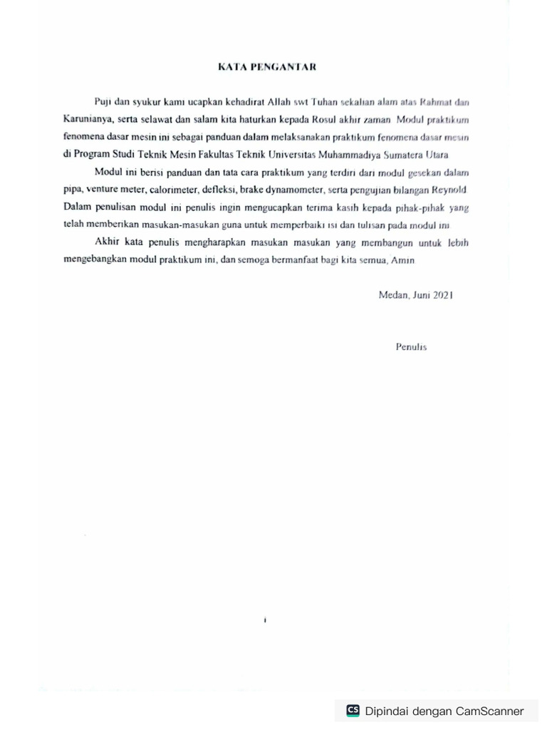 Modul Panduan Praktikum Fenomena Dasar Mesin | PDF