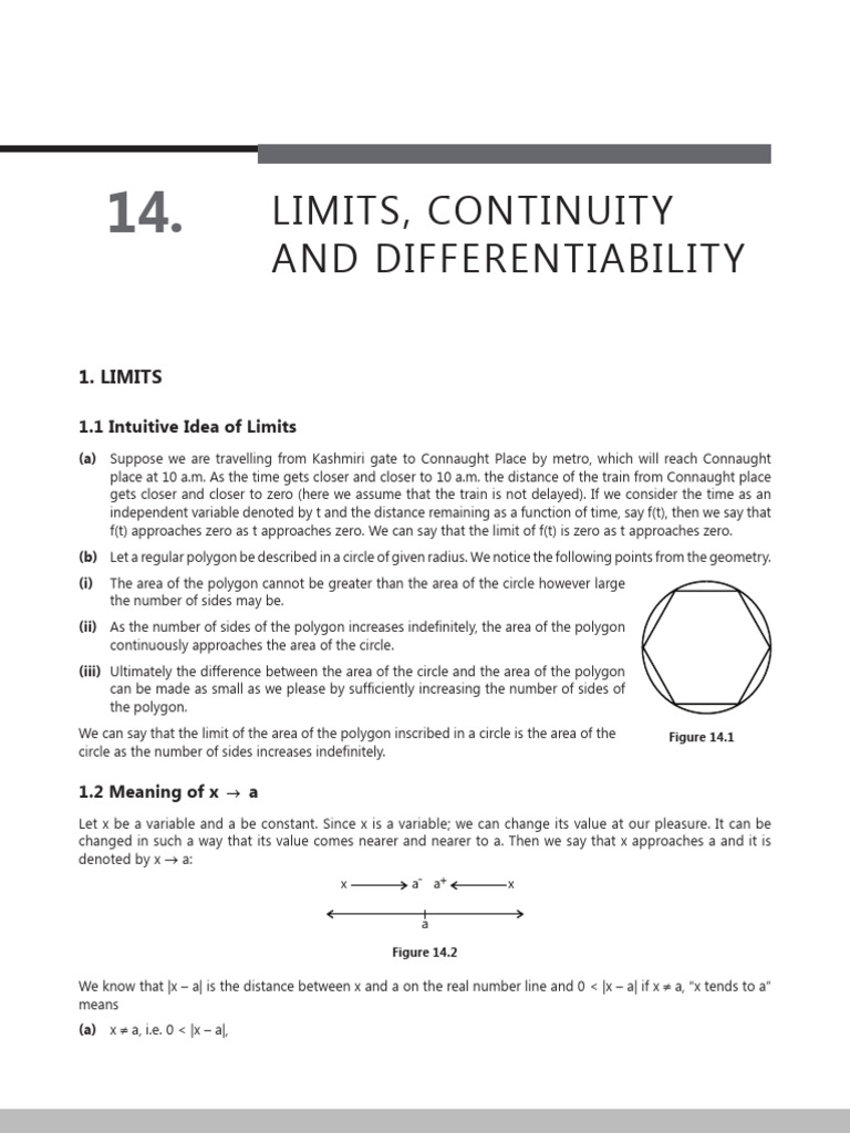 Lec-1_Limit Continuity & Differentiation | PDF | Area | Circle