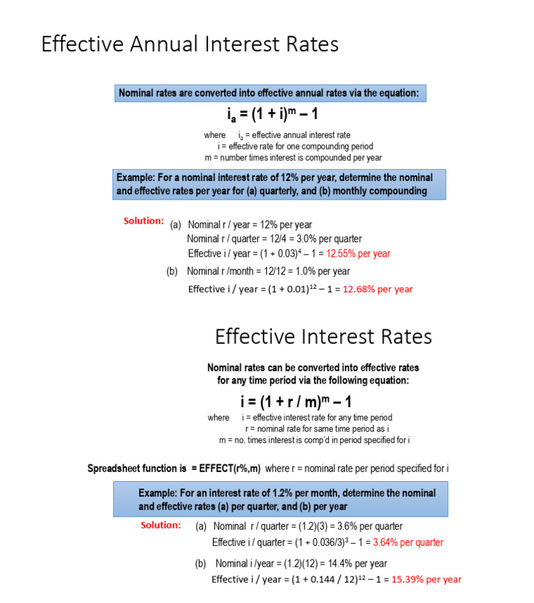 Converting Nominal to Effective Rates | PDF