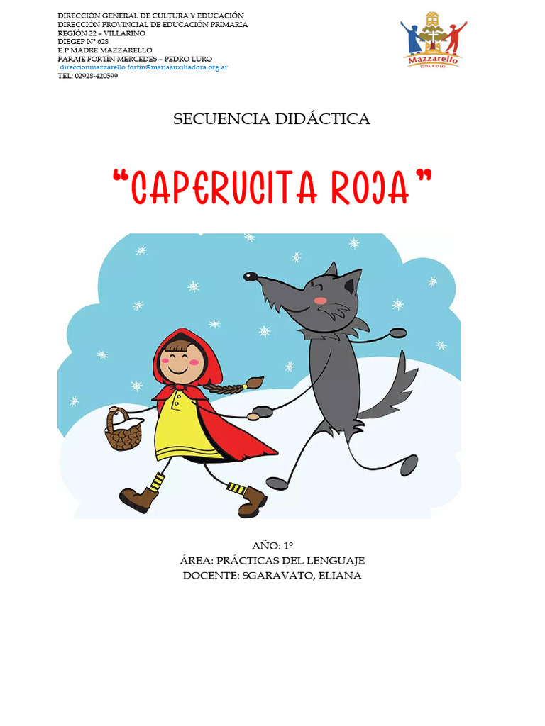 Secuencia Didáctica: Caperucita Roja | PDF | Caperucita Roja | Cuentos