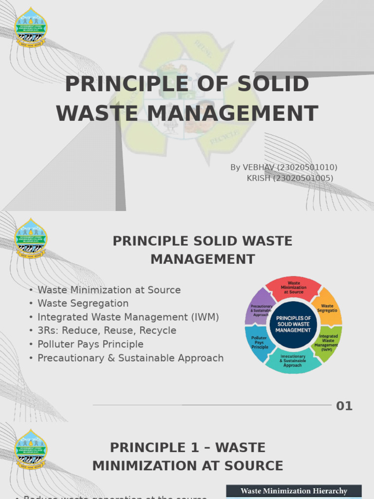 7 Principles of Solid Waste Management | PDF | Waste Management | Waste