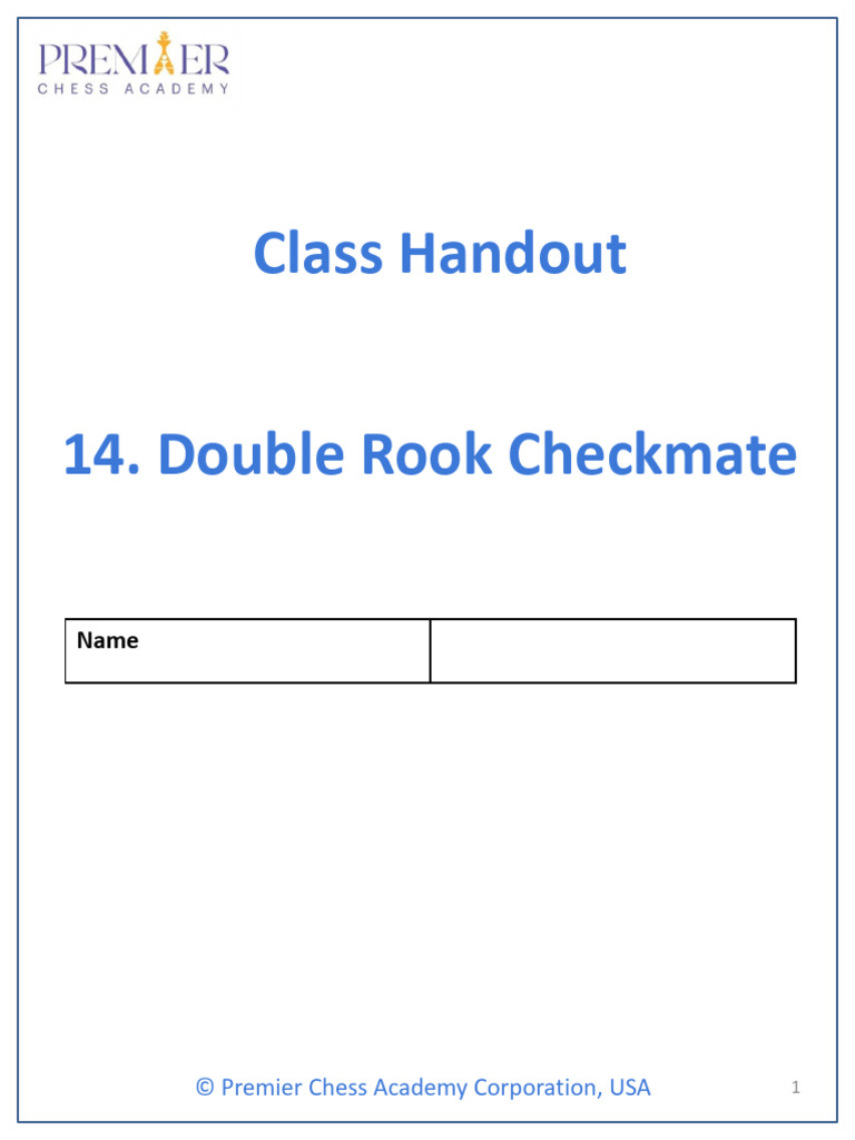Double Rook Checkmate Strategy | PDF