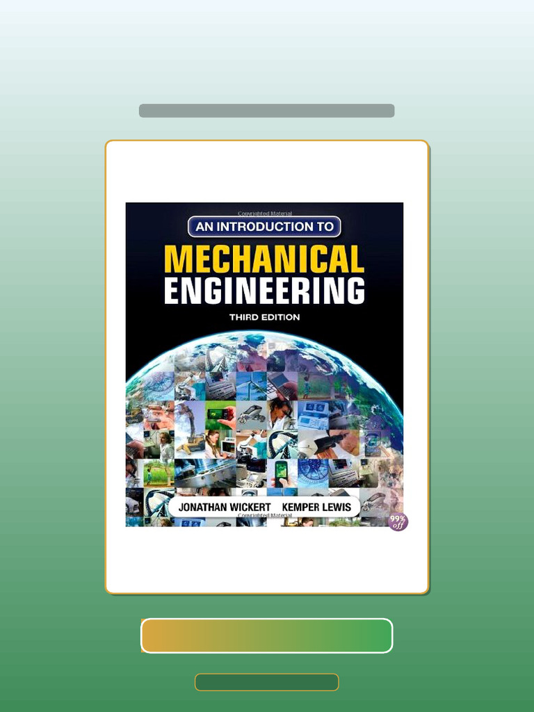 An Introduction to Mechanical Engineering 3rd Edition by Wickert eBook ...