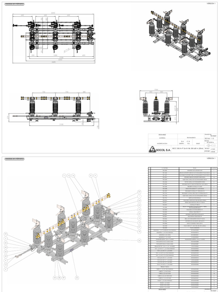 Medidas en Milímetros: Secc Delta PT 36 KV Bil 200 630 A (25ka) | PDF