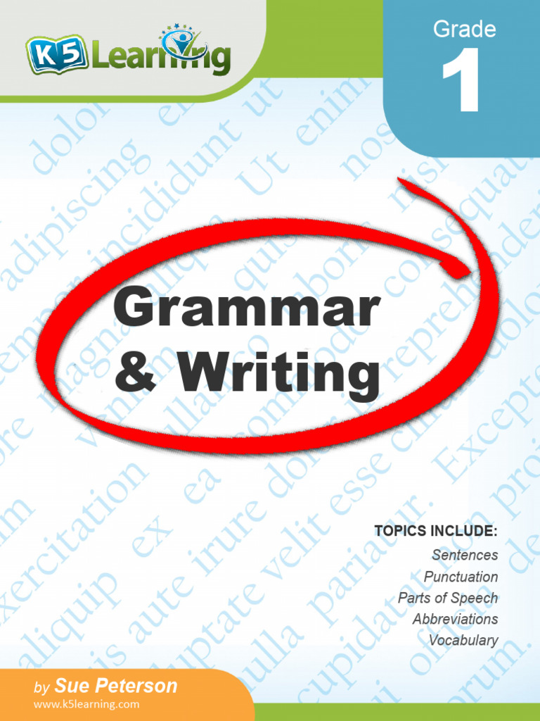 Grade 1 Grammar & Writing Workbook | PDF | Punctuation | Verb