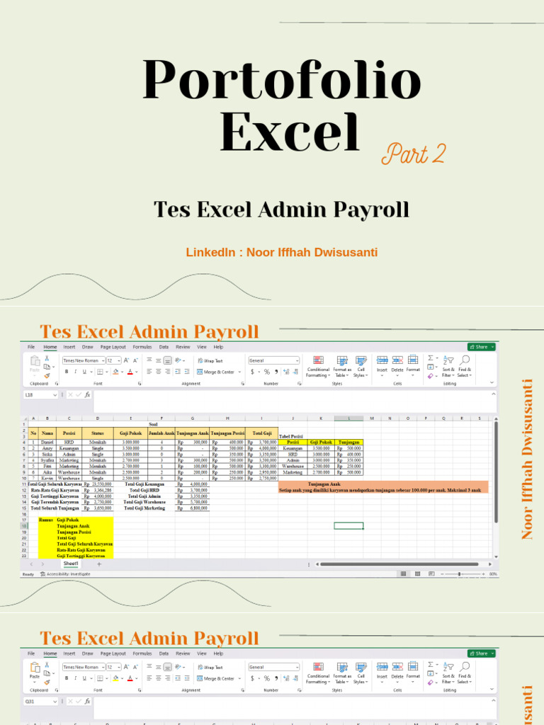Part 2 - Tes Excel Admin Payroll | PDF