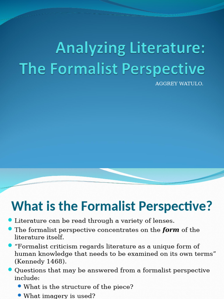 Formalist Perspective | PDF | Liberal Arts Education | Literary Theory