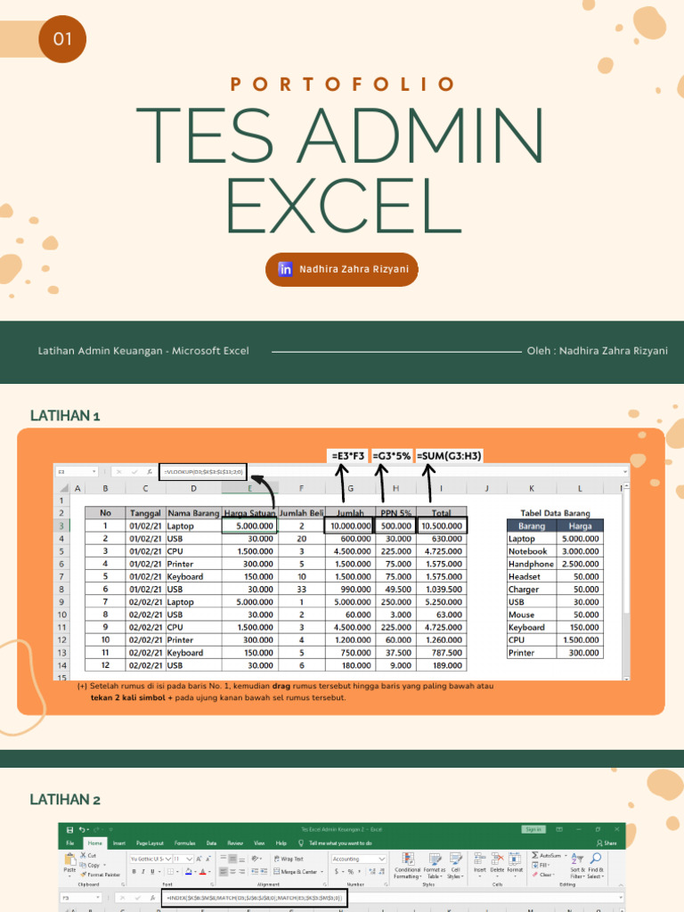 Latihan Excel untuk Admin Keuangan | PDF