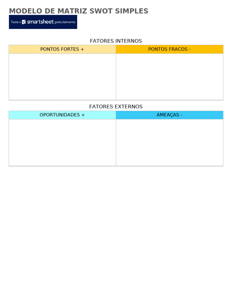 IC Simple SWOT Matrix Template 11542 WORD PT | PDF