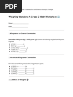 Grade 5 Mass Word Problems Worksheet | PDF | Language Arts & Discipline