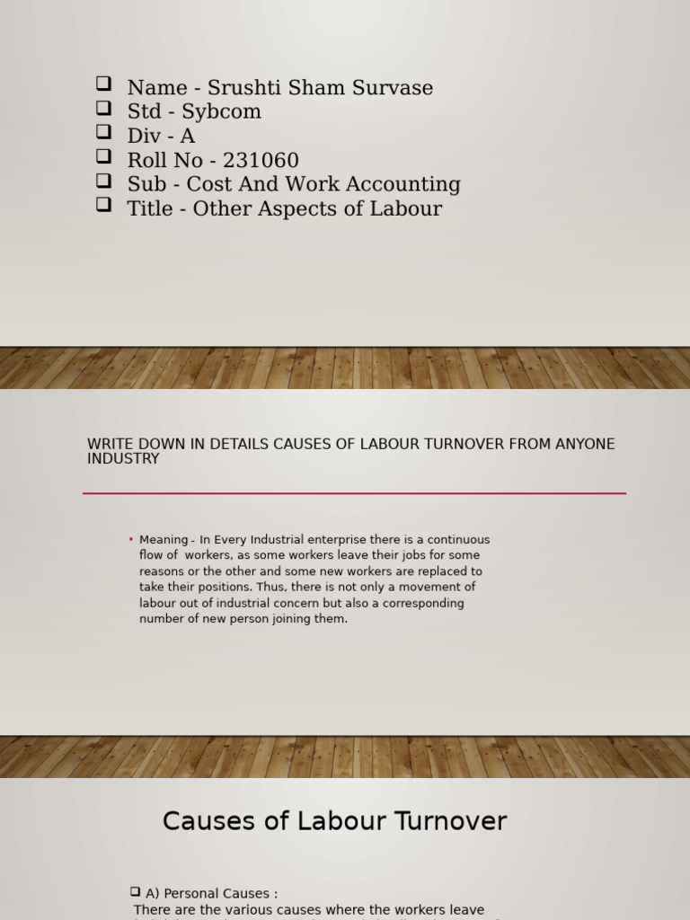 Causes of Labour Turnover Explained | PDF