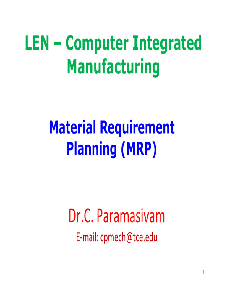 12 Material Requirements Planning - PPT (Compatibility Mode) | PDF ...