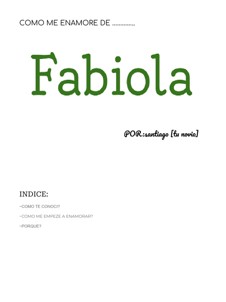 Como Me Enamore de Fabiola | PDF | Amor