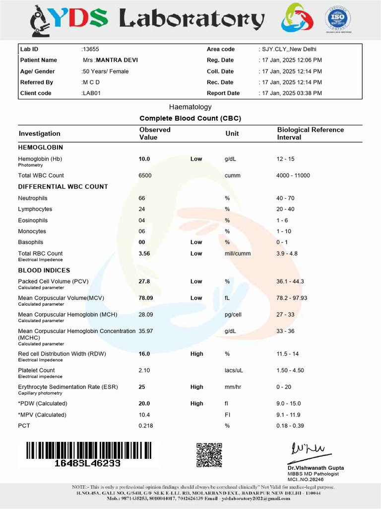 Lab Report Ndyymzn8mty0odm 1737108491 | PDF | Glycated Hemoglobin ...