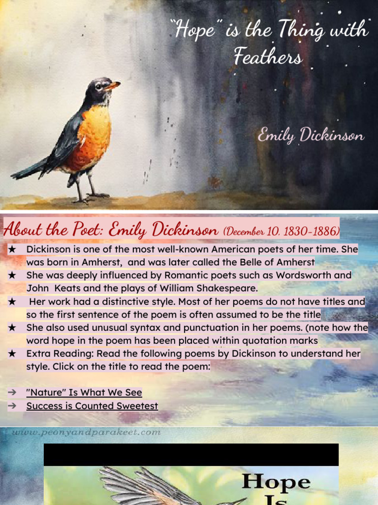 Hope: A Poetic Analysis of Resilience | PDF | Emily Dickinson | Poetry