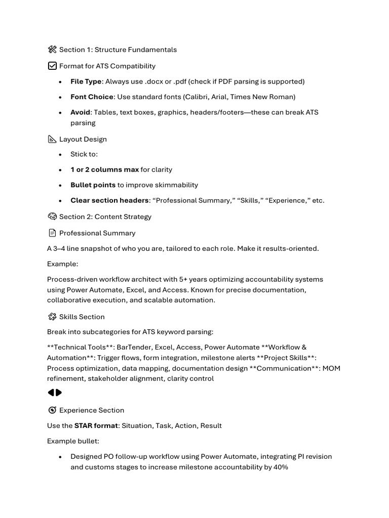 ATS-Optimized CV Framework — Built for Impact and Precision | PDF