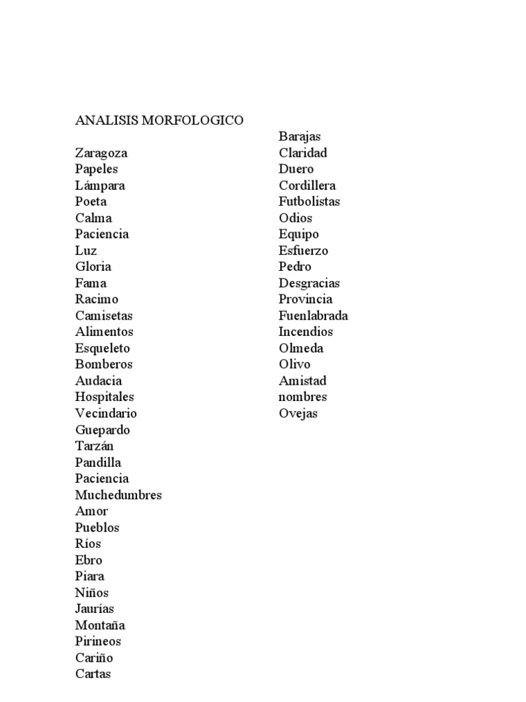 Analisis Morfologico | PDF
