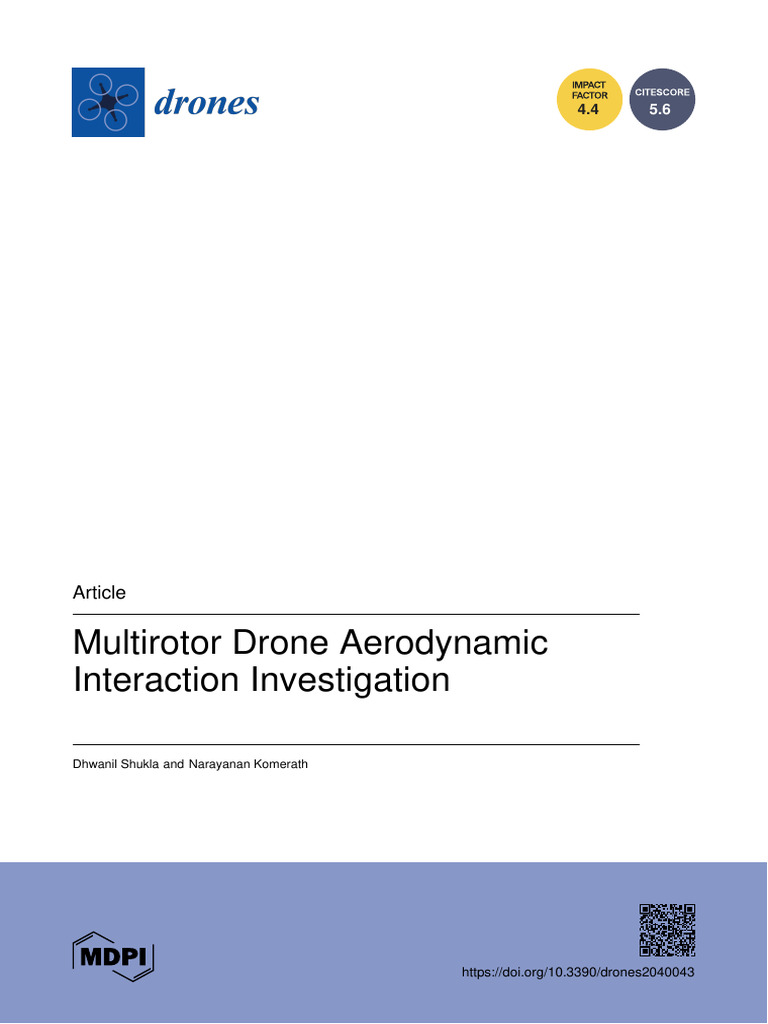 Multirotor Drone Aerodynamic Interaction Investigation | PDF | Vortices ...