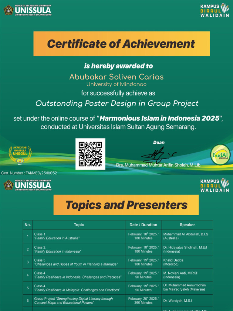 E-Certificate of HARMONII 2025 Outstanding Poster Design in Group ...