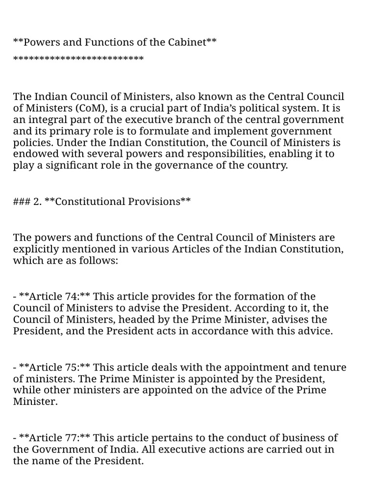 Cabinet Power and Function | PDF | Cabinet (Government) | Government