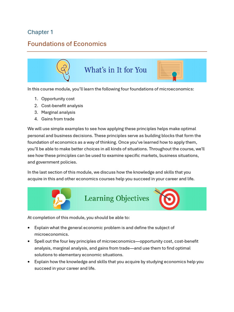 Chapter 1 Foundations Microeconomics Summer 2025 | PDF | Economics ...