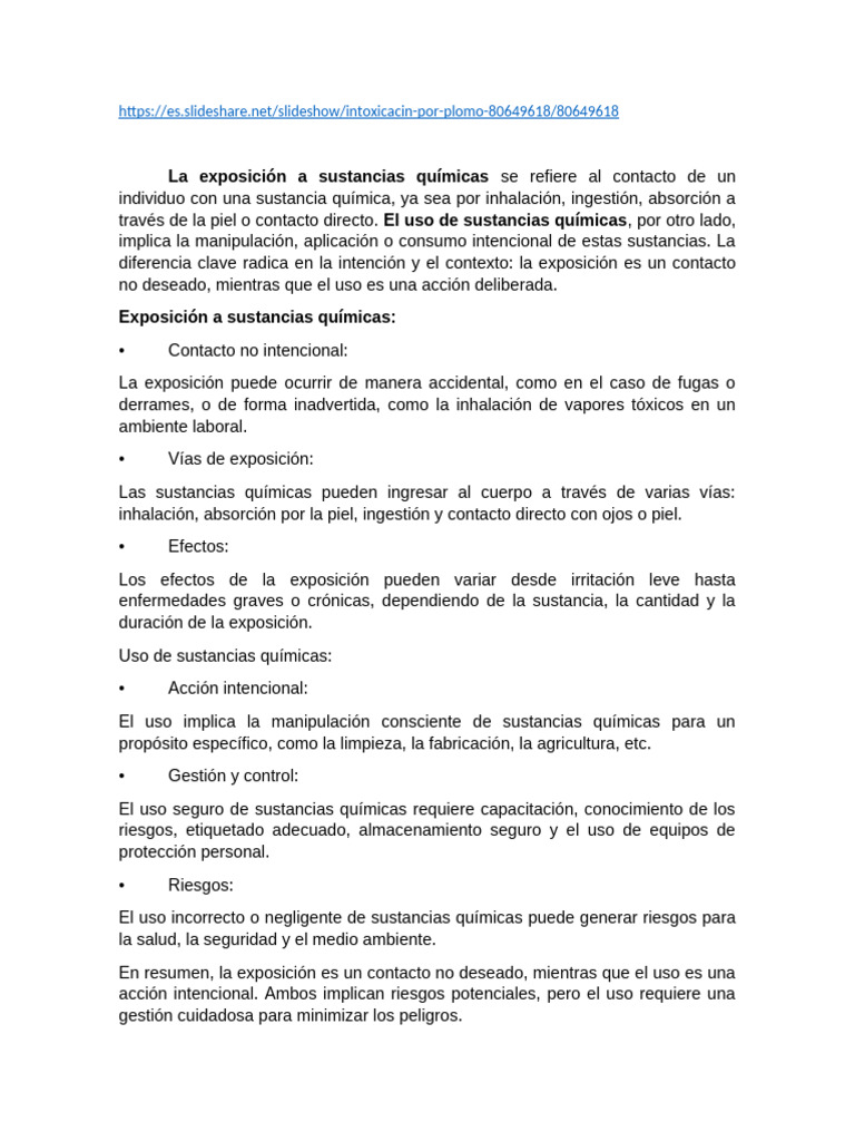 Vías de exposición al plomo y riesgos | PDF | Pulmón | Sistema respiratorio