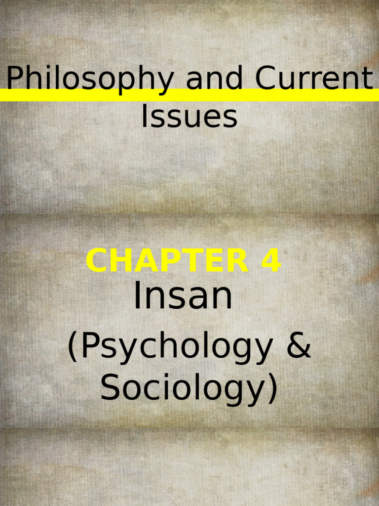 Fis - Chapter 4 Insan (Psychology & Sociology) | PDF | Brahman | Confucianism