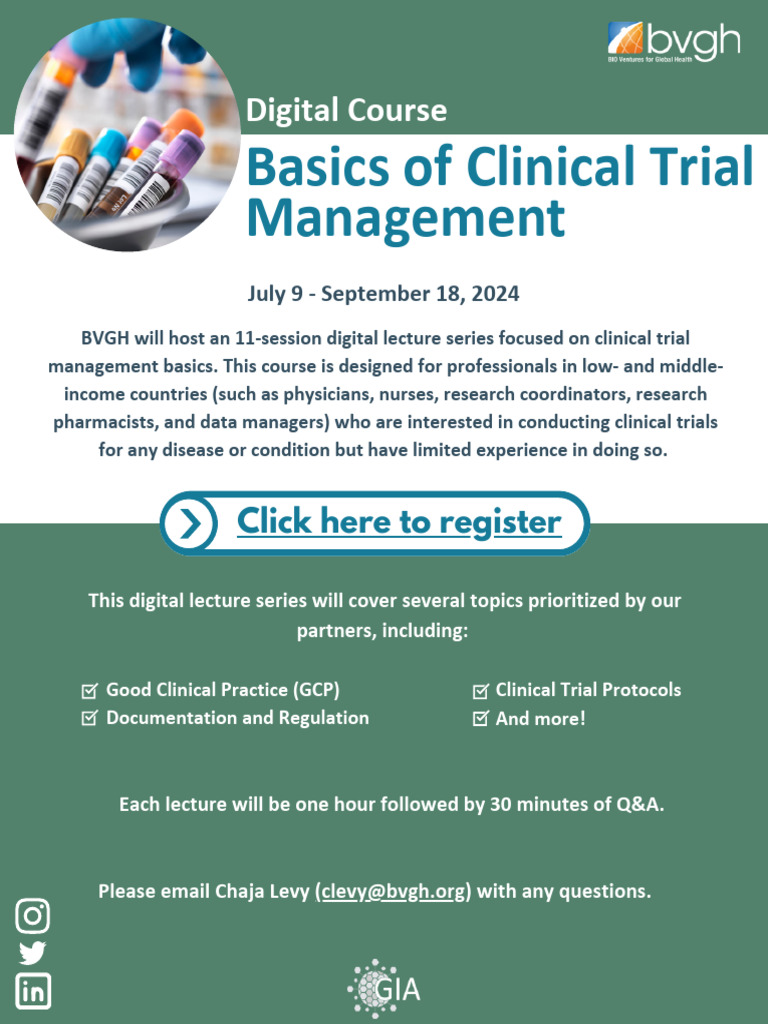 2024 GIA Basics of Clinical Trial Management Training Flyer | PDF ...