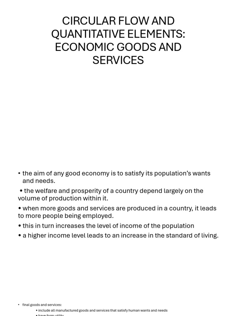 Economic Goods and Services Overview | PDF | Gross Domestic Product ...