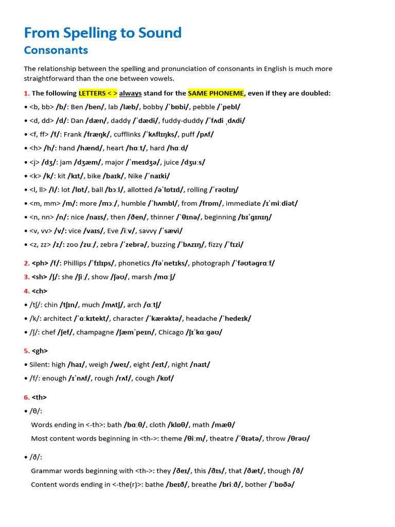 English Consonant Pronunciation Guide | PDF | Consonant | Languages