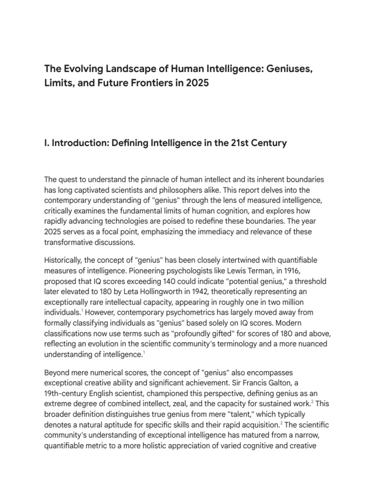Intelligence_ Limits and Future | PDF | Intelligence | Intelligence Quotient