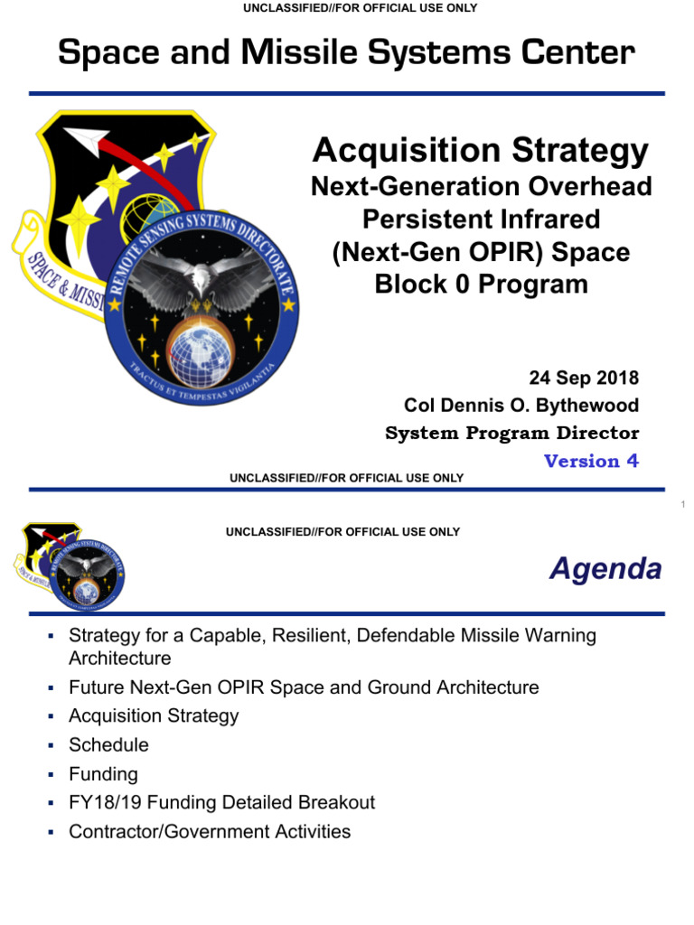 Next-Gen OPIR Acquisition Strategy | PDF | Military Technology
