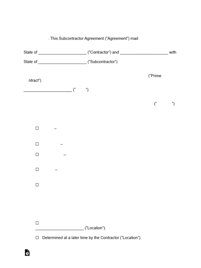 Subcontractor-Agreement-Template | PDF | Indemnity | Insurance