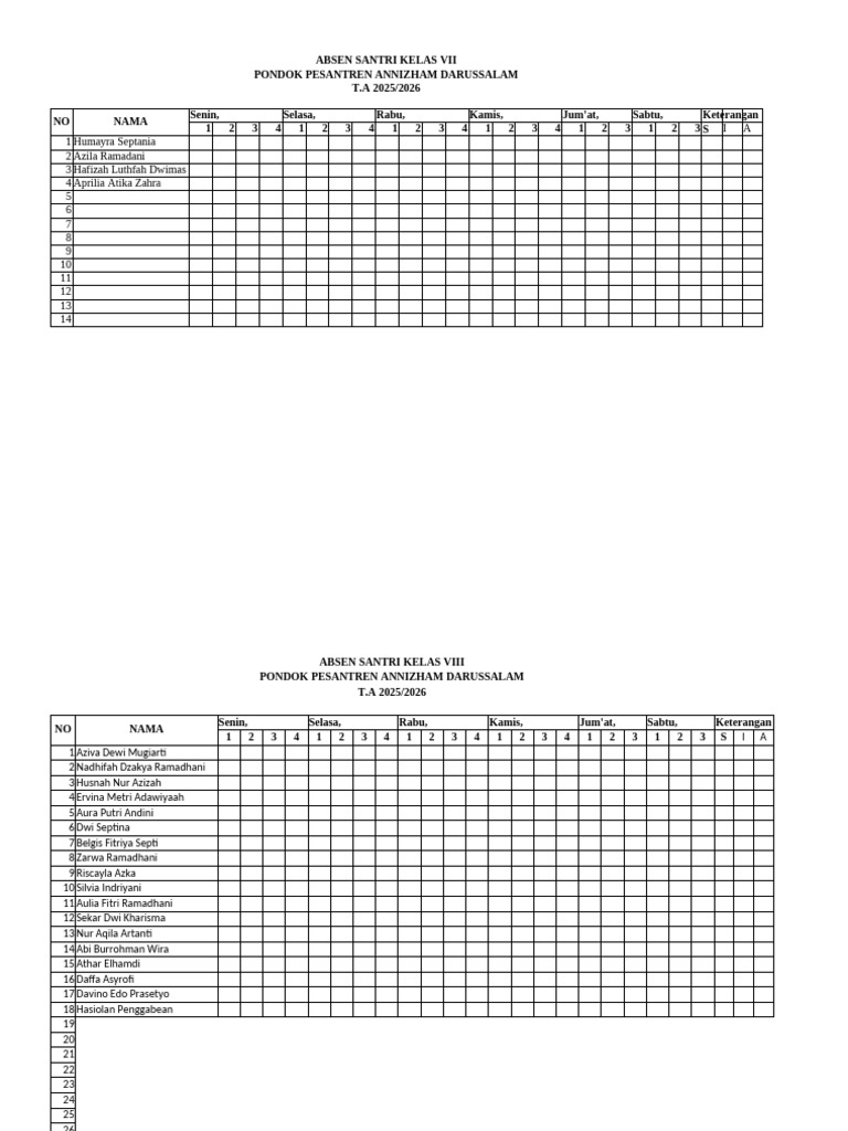 Absen Siswa | PDF