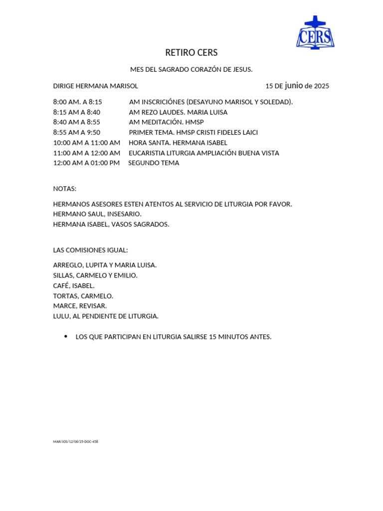 Retiro Cers 12-06-23 | PDF