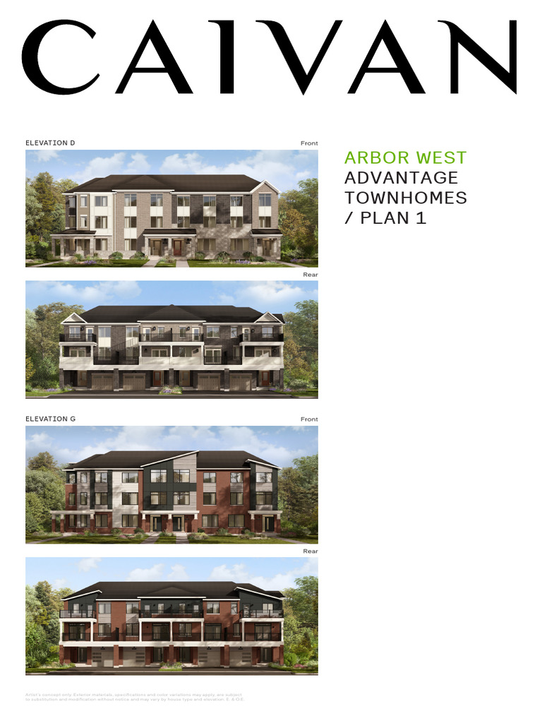 Arbor West Townhomes Plan 1 Overview | PDF | Basement | Bathroom