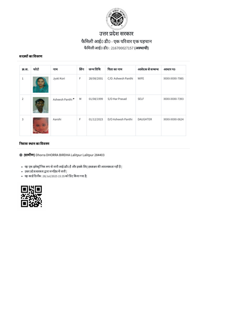 Aashish Family Id | PDF