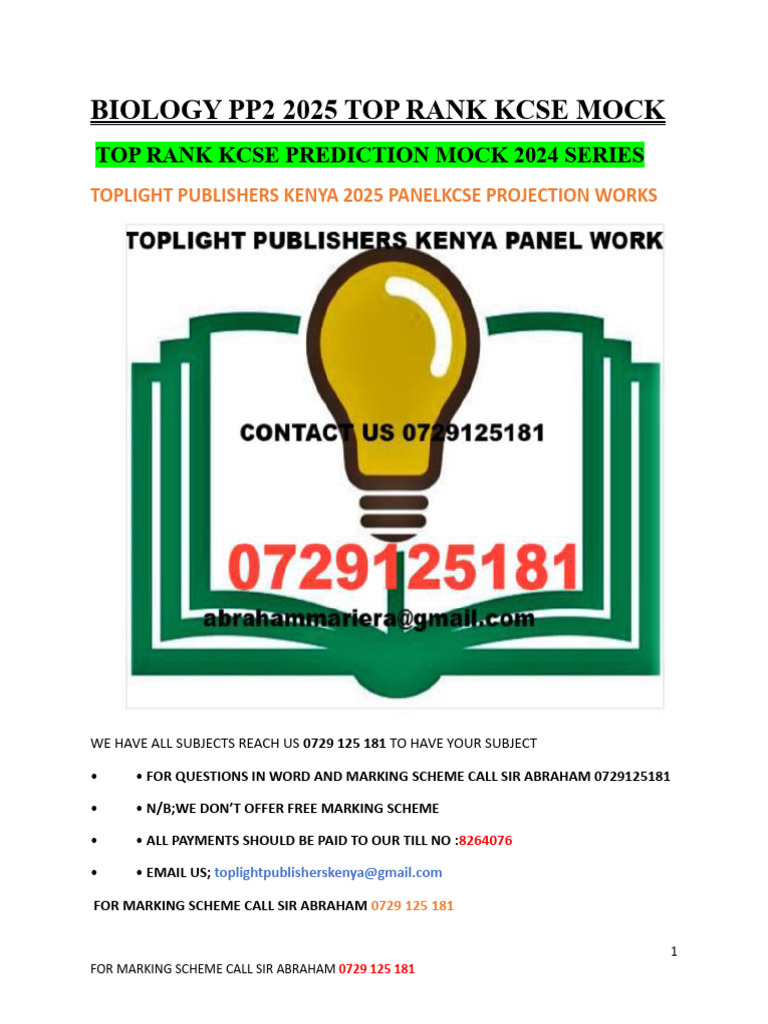 Biology Pp2 2025 Top Rank Kcse Mock | PDF | Biology