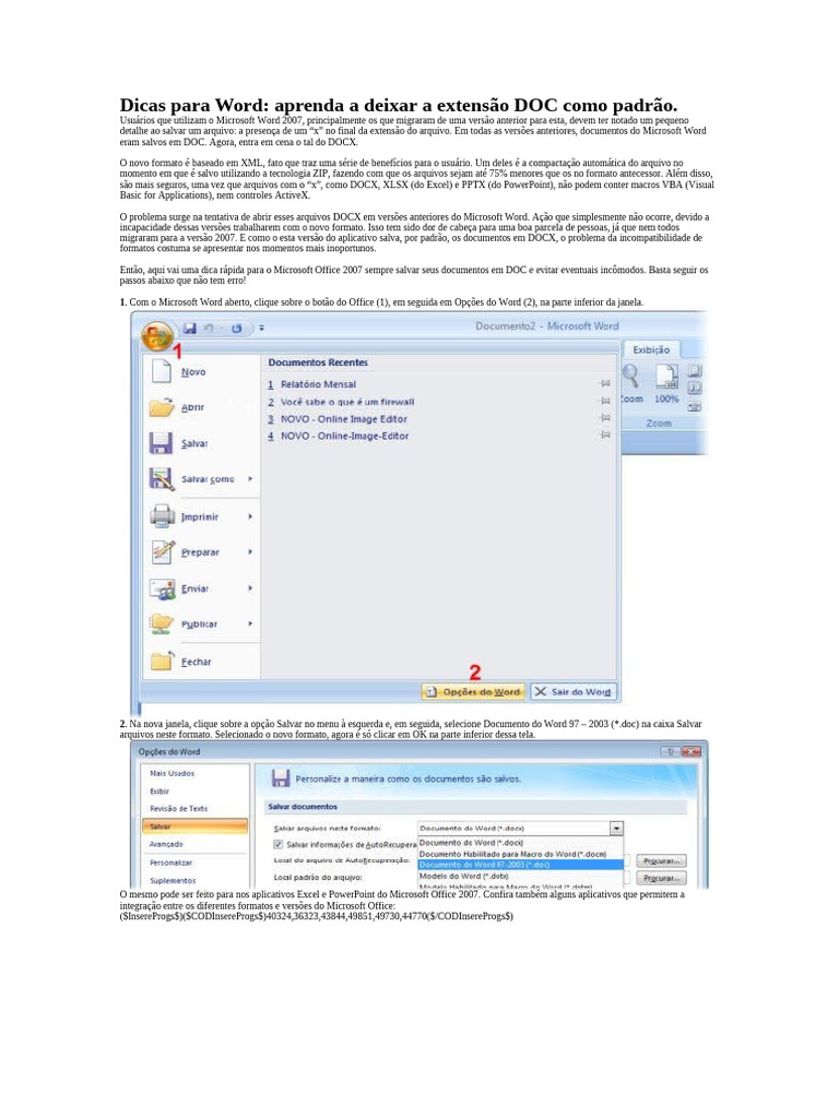 Salvar Documentos Word como DOC | PDF