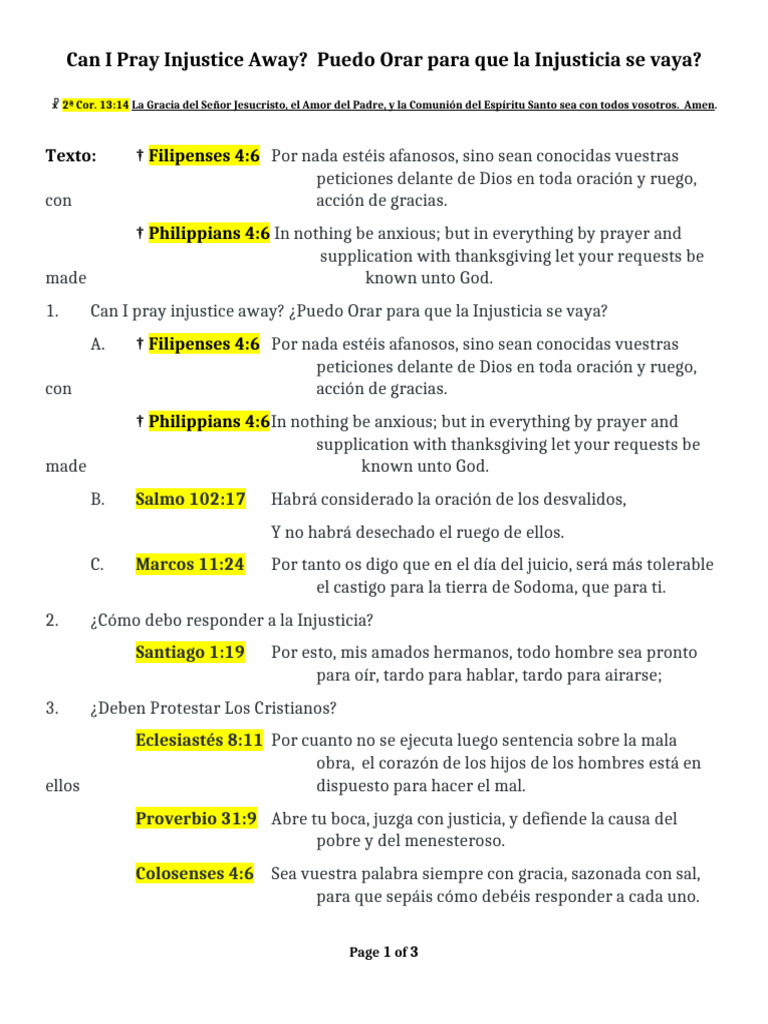 Can We Pray Injustice Away | PDF | Oración | Contenido bíblico