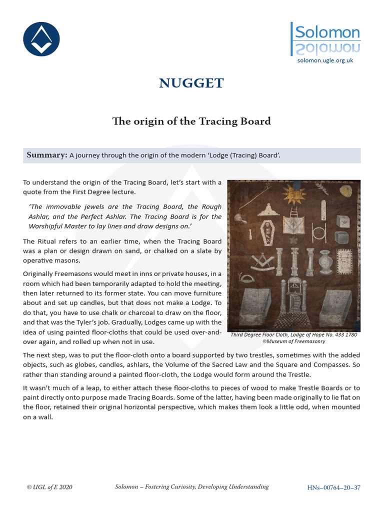 Origin of the Masonic Tracing Board | PDF | Masonic Lodge | Freemasonry
